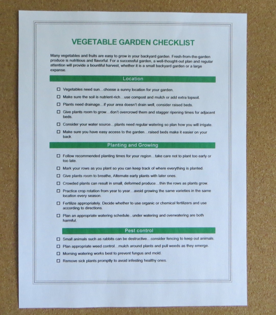 Vegetable Garden Checklist,grow Vegetables,garden Planner,garden Chore ...