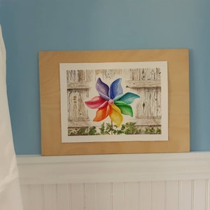 Rainbow Pinwheel With Fence & Ivy ORIGINAL Watercolor Art by Tracey ...