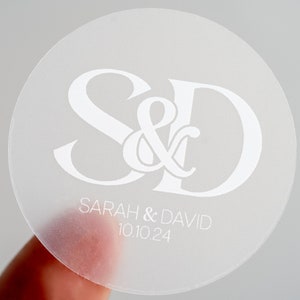 Personalised White Wedding Monogram Sticker/custom Initial Wedding ...