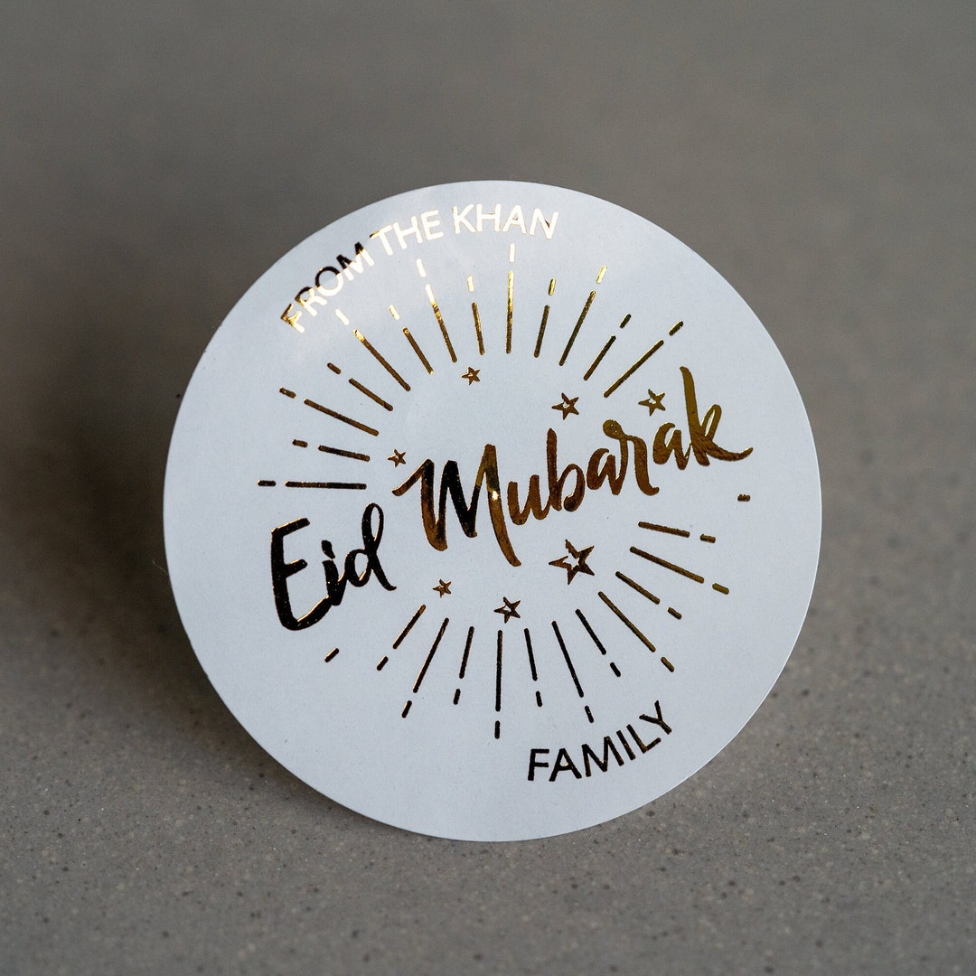 Personalised Eid Mubarak Sticker/foil Eid Sticker/eid Mubarak Label/eid ...