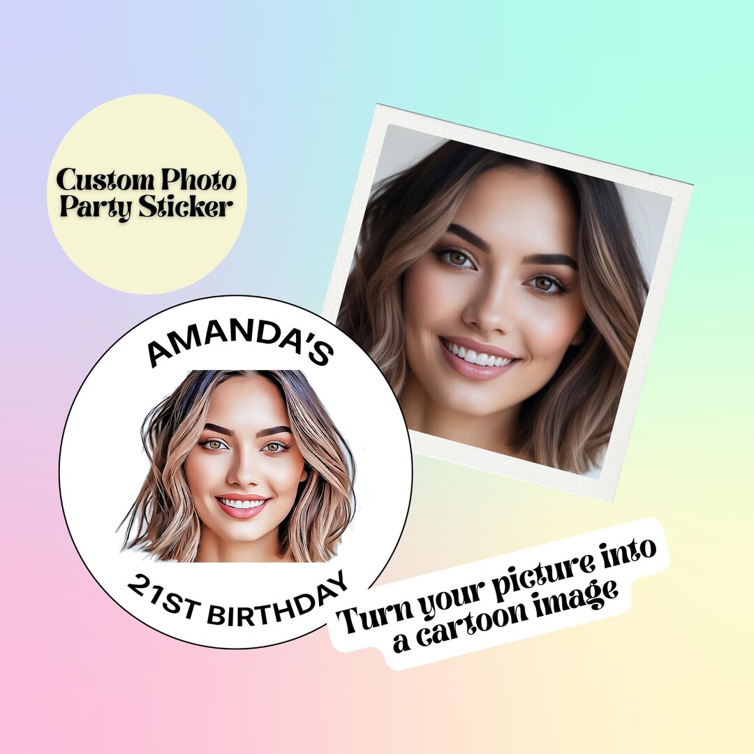 Personalised Photo Party Stickers/cartoon Face Stickers/party Favour ...