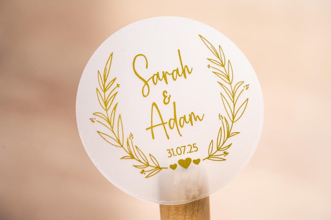 Custom Round Foil Wedding Stickers/clear Foil Labels/wedding Favour ...