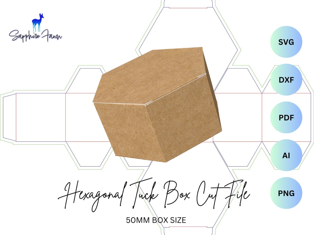 Hexagonal Tuck Box Craft SVG Cut File - Digital Download for Crafters ...