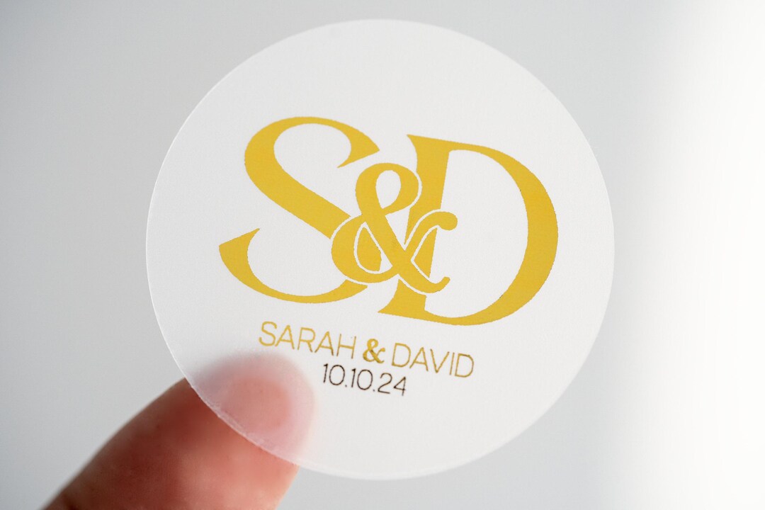 Personalised Foil Wedding Monogram Sticker/custom Initial Wedding ...