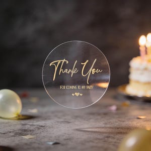 Personalised Thank You Metallic Foil Stickers | Custom Party Favour ...