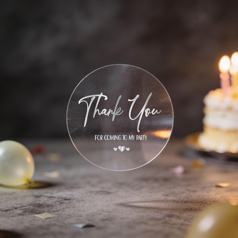 Personalised Thank You Metallic Foil Stickers | Custom Party Favour ...