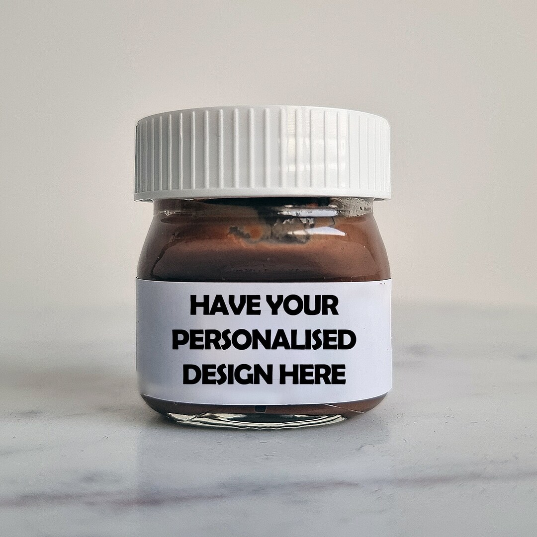 Personalised Mini 25G Nutella Jar Favour With Custom Business Logo ...