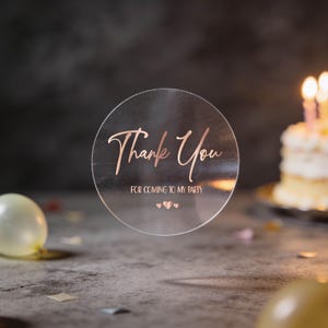 Personalised Thank You Metallic Foil Stickers | Custom Party Favour ...