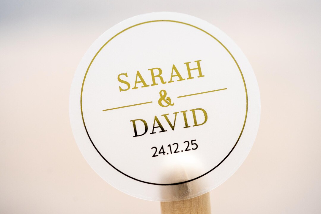 Personalised Foil Round Wedding Stickers/clear Foil Labels/wedding ...