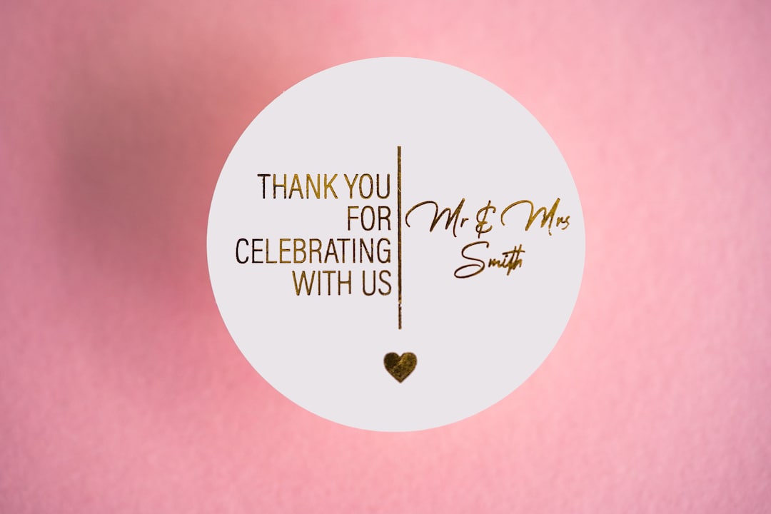 Personalised Thank You Metallic Foil Stickers/clear Foil Labels/wedding ...