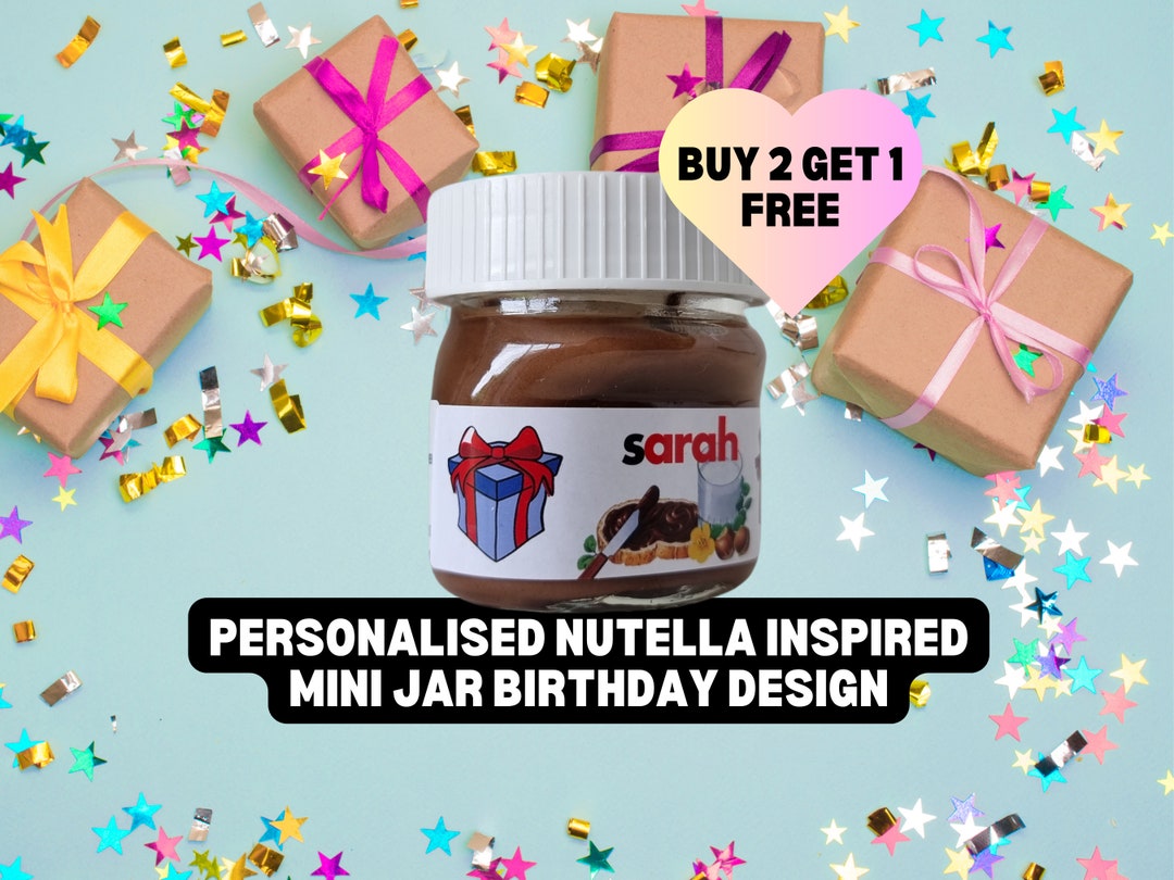 Personalised Inspired by Mini Birthday Nutella Jars - Perfect for ...