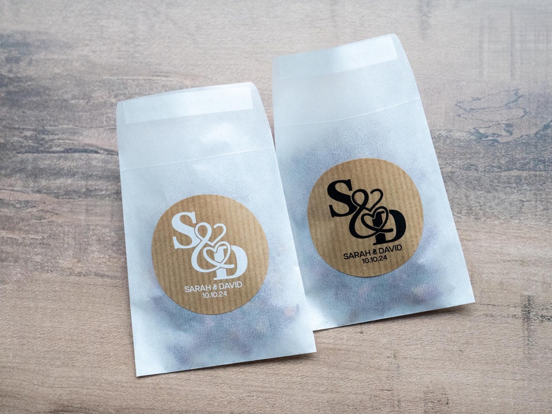 Personalised Kraft Monogram Stickers/custom Labels/kraft Brown Stickers ...