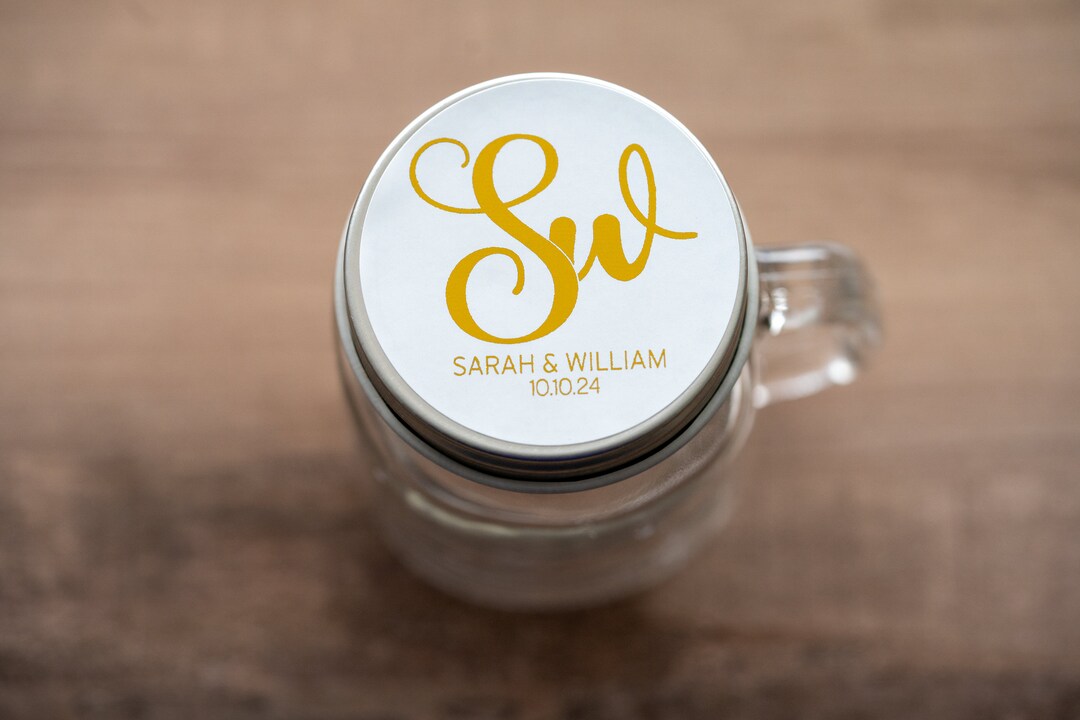 Custom Foil Wedding Monogram Sticker/personalised Monogram Stickers ...