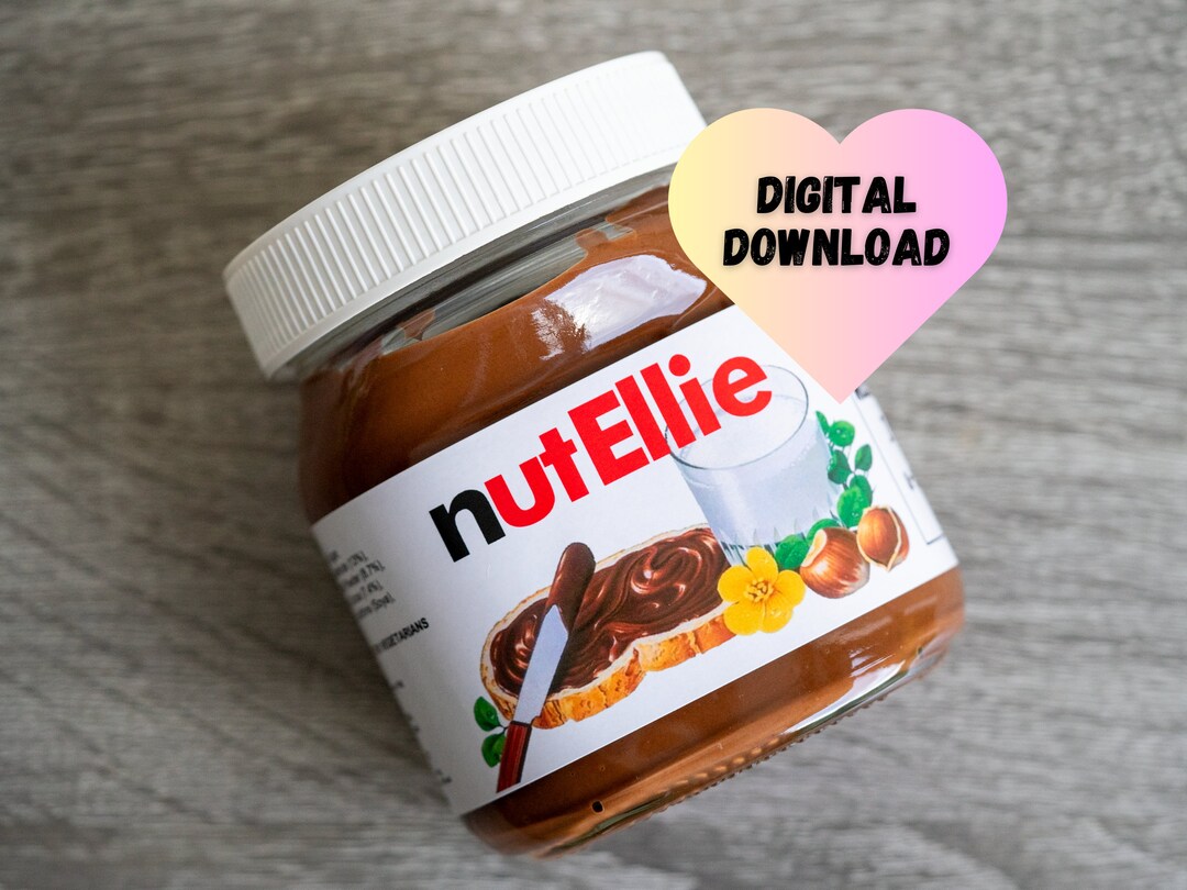 Personalisierter Nutella inspirierter Glasaufkleber - Kundenspezifisches Etikett ...