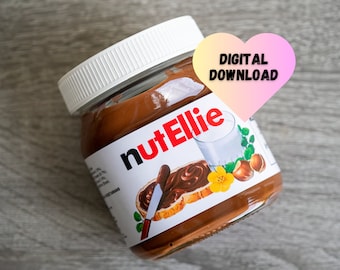 Personalized Nutella Jar Sticker, Custom Name Label, Unique Gift Idea ...