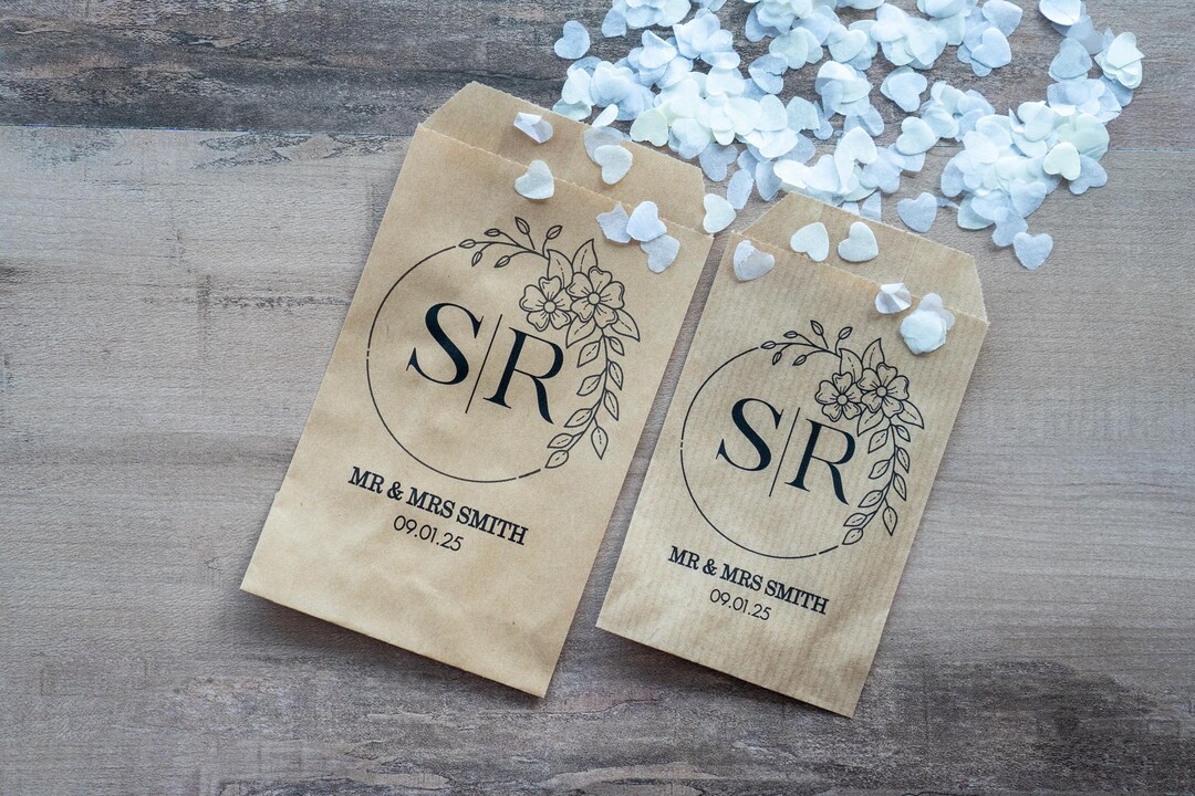 Custom Monogram Kraft Mini Envelopes/wedding Favours/confetti Packets ...