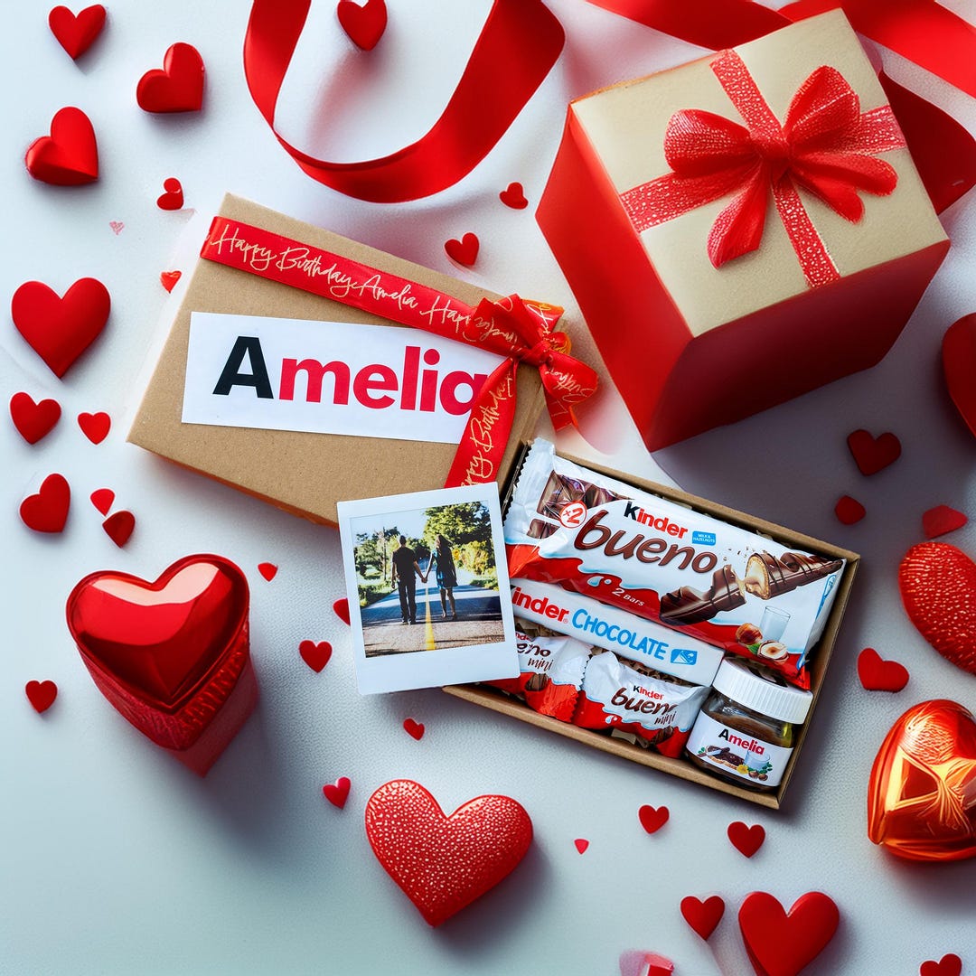Personalised Nutella & Kinder Bueno Inspired Chocolate Gift Box ...