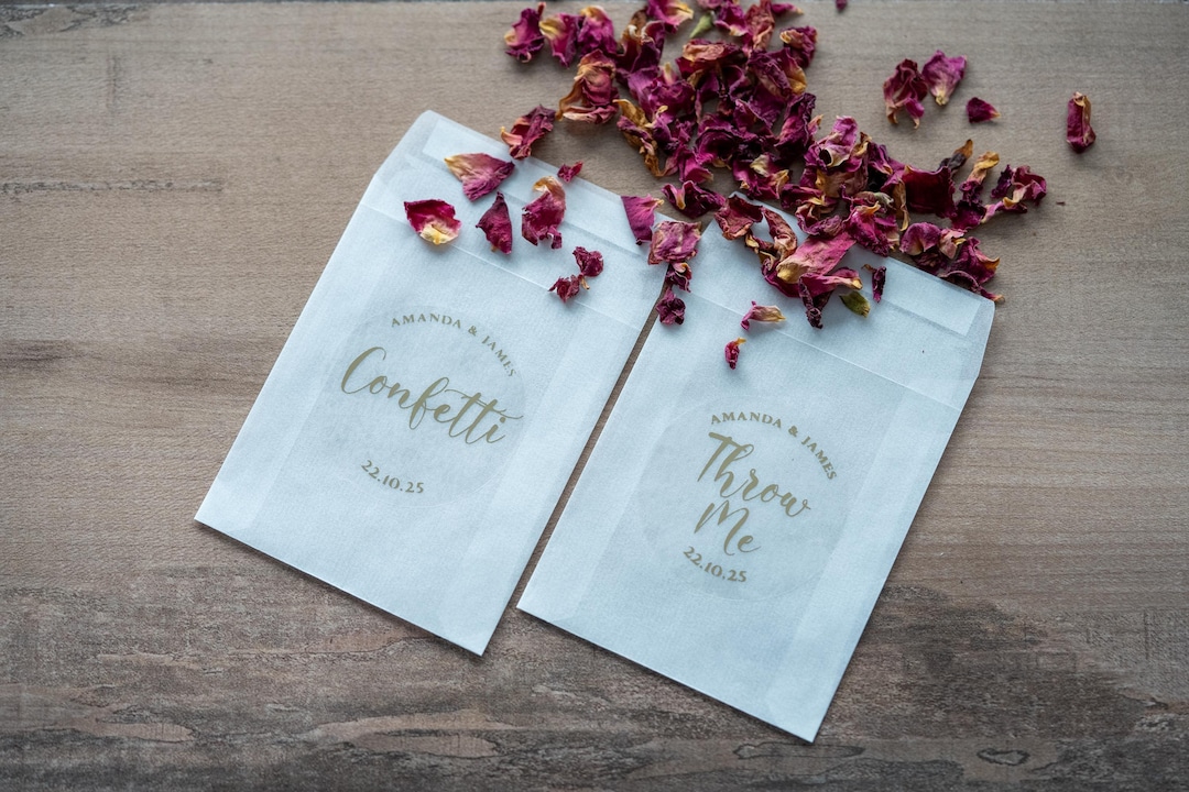 Custom DIY Foil Glassine Confetti Bags/wedding Favours/confetti Packets ...