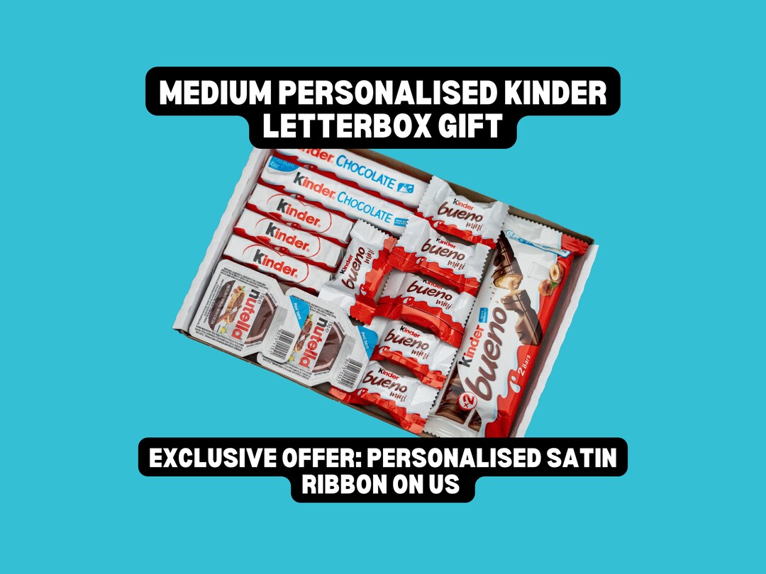 Personalised Medium Kinder Bueno & Nutella Letterbox Gift - Chocolate ...