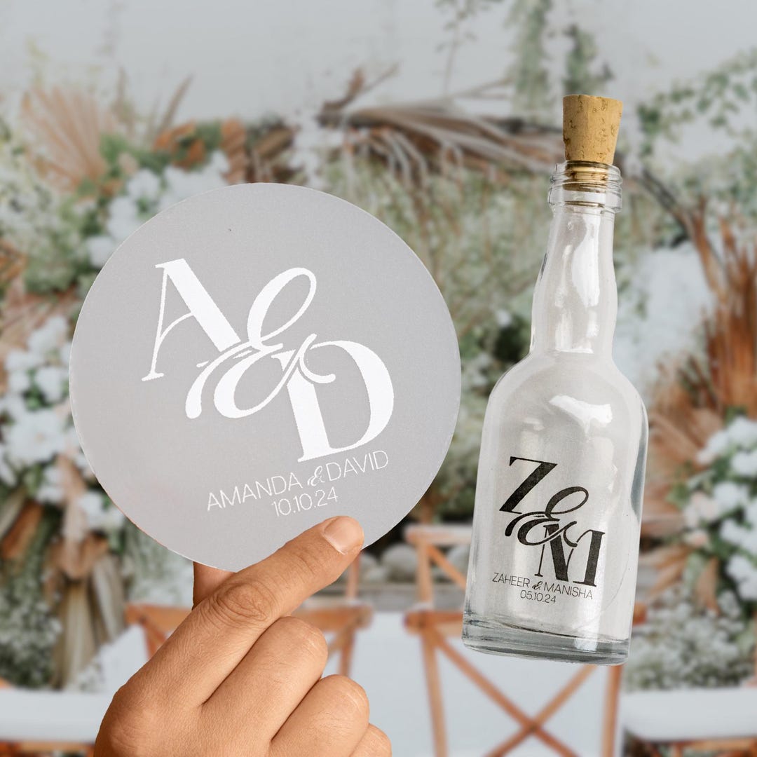 Personalised Clear Wedding Monogram Stickers/custom Initial Wedding ...