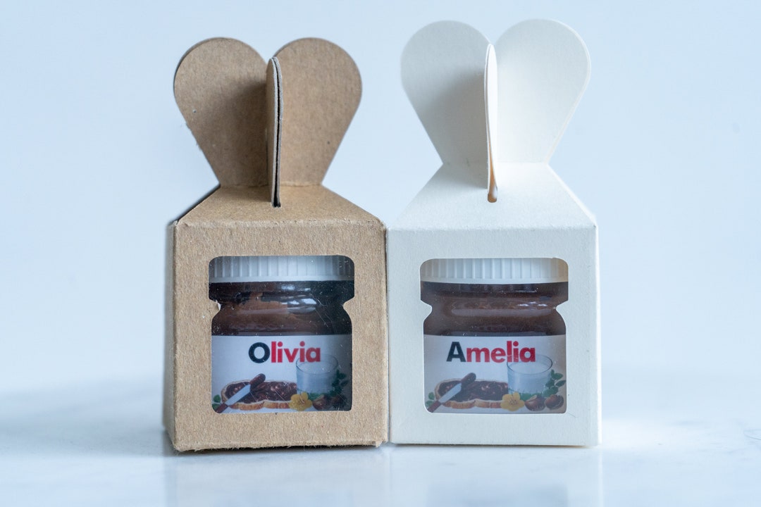 Custom Mini Nutella Jar in Handmade Heart Handle Box - Perfect Birthday ...