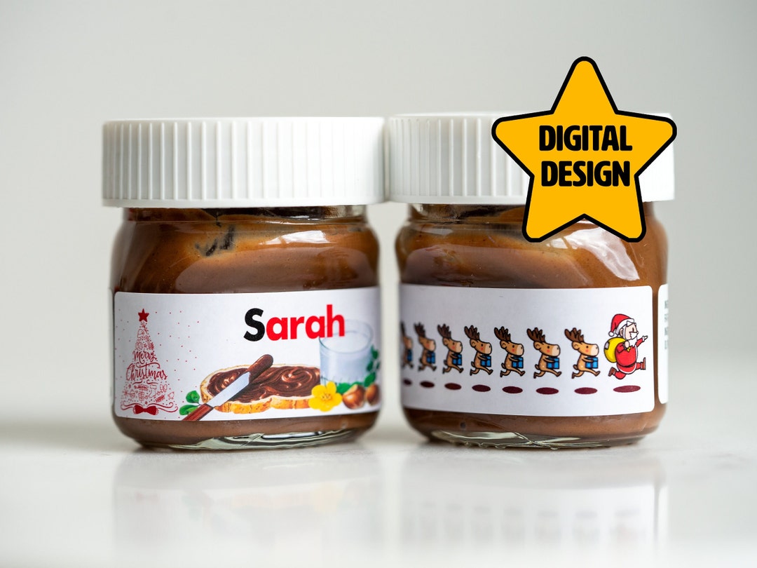 Personalised Mini Nutella Jar Inspired Christmas Label/perfect ...