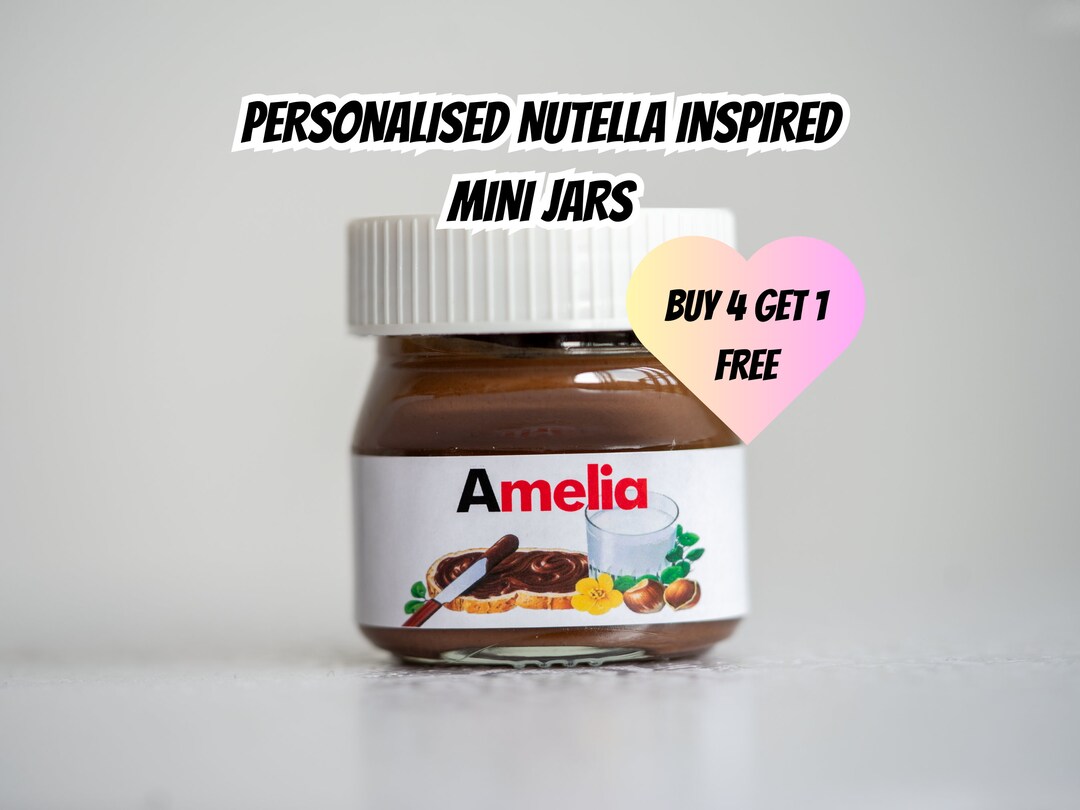 Personalised Nutella Inspired Jar With Custom Sticker - Perfect Gift ...