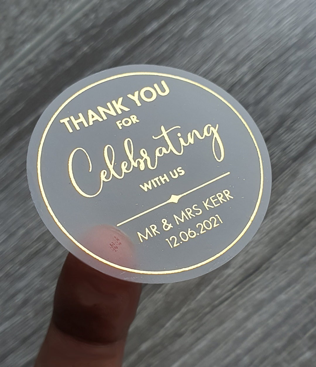 Personalised Metallic Foil Stickers/clear Foil Labels/wedding Favour ...