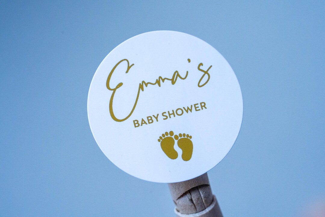 Foot Print Baby Shower Foil Stickers/baby Shower Labels/baby Shower ...