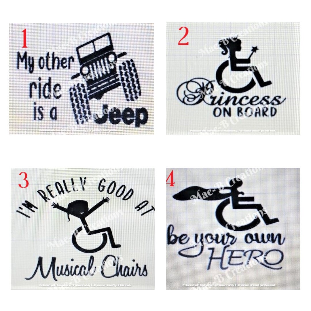 Large Customized Wheelchair Decals - Wheelchair Sticker - Decal for the ...