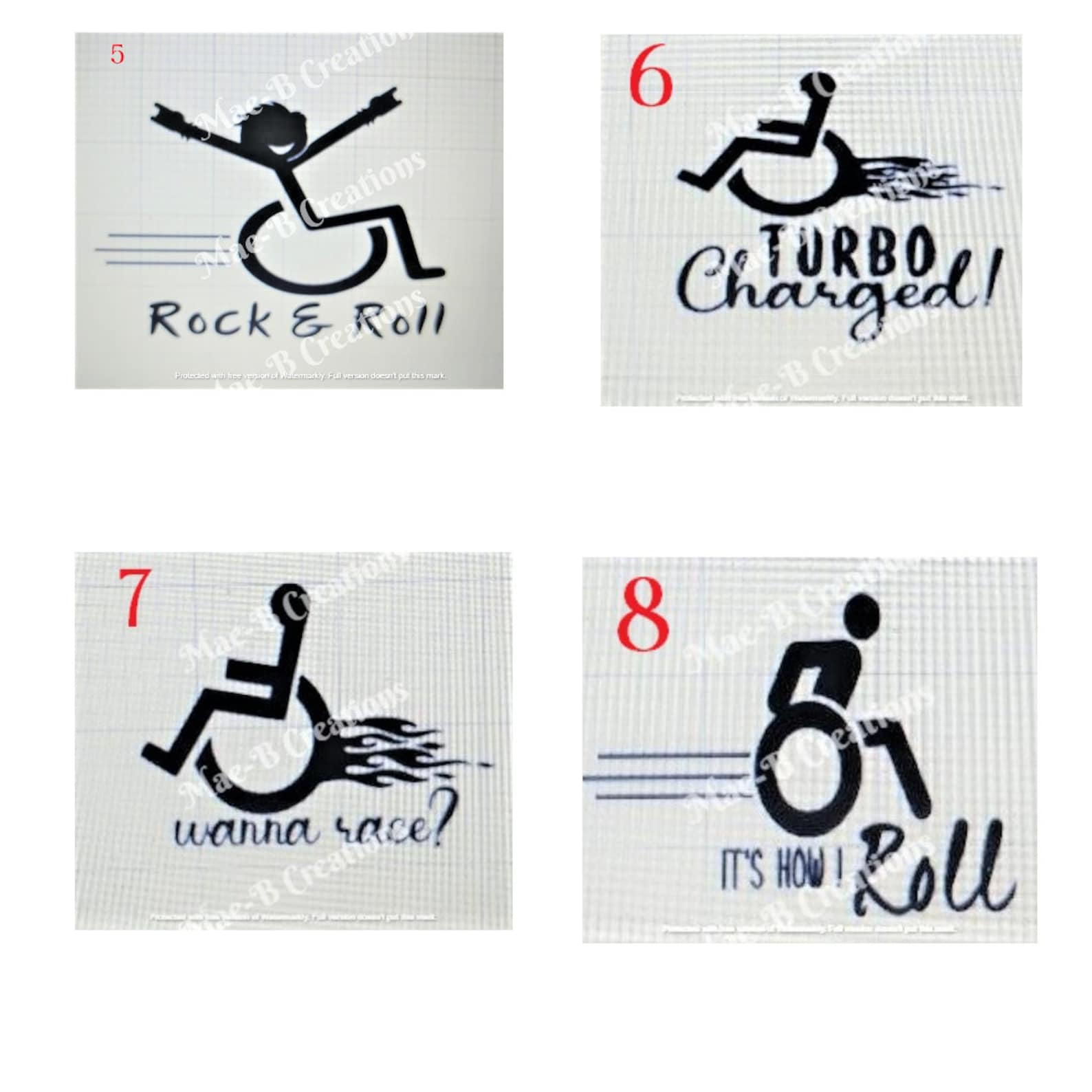 Large Customized Wheelchair Decals - Wheelchair Sticker - Decal for the ...