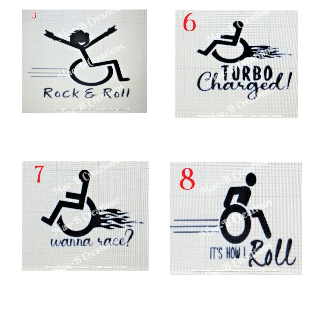 Large Customized Wheelchair Decals - Wheelchair Sticker - Decal for the ...