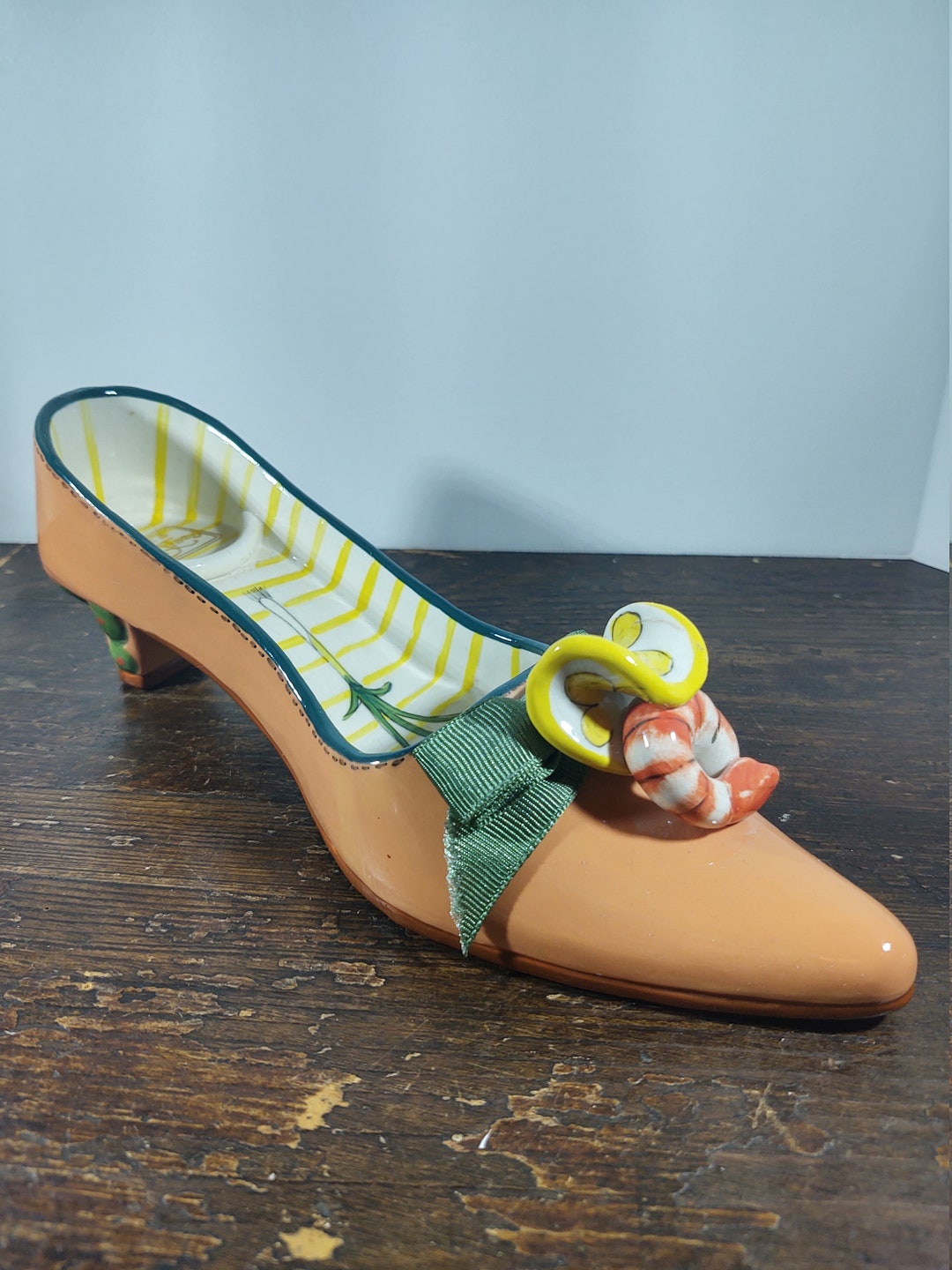 Vintage Ceramic Shoe Shrimp Scampi Happy Toesdiane Artware - Etsy