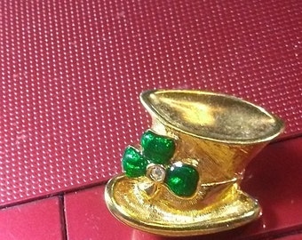 Vintage Avon Shamrock Leprechaun Hat Lapel Pin Tie Tack - Etsy