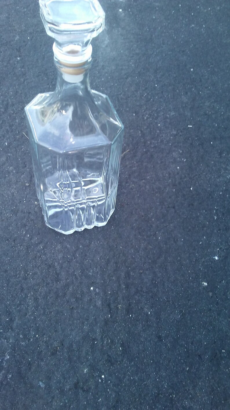 Vintage Alcohol Decanter Bottle. Octagon Shaped With Glass | Etsy