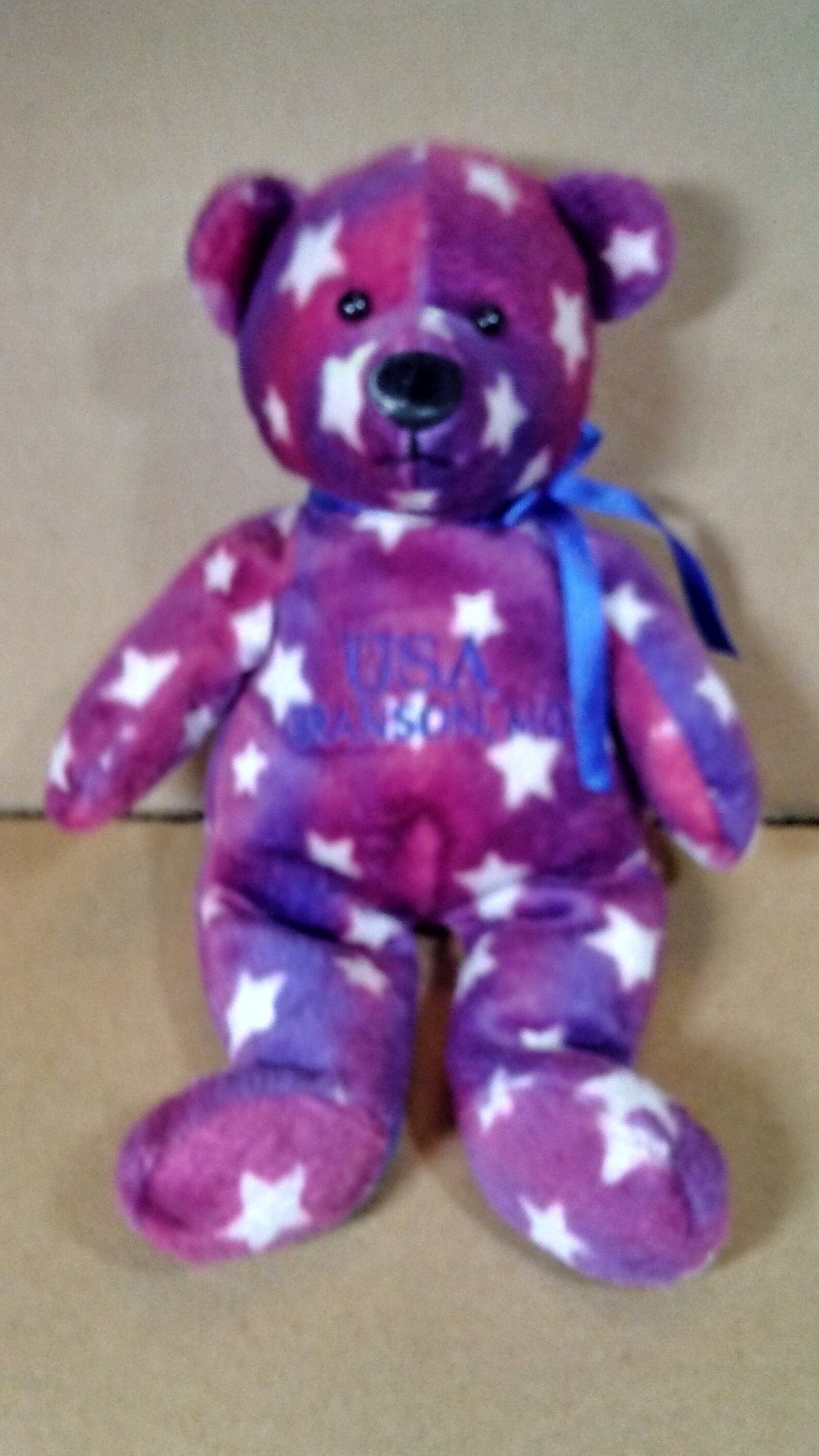 Stuffed Vintage Velvet Bear.starry USA From - Etsy