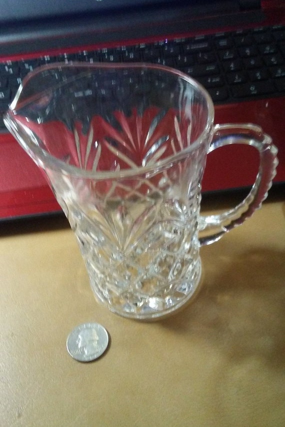 Large Vintage Pressed Clear Glass Cream or Syrup Pitcher. - Etsy