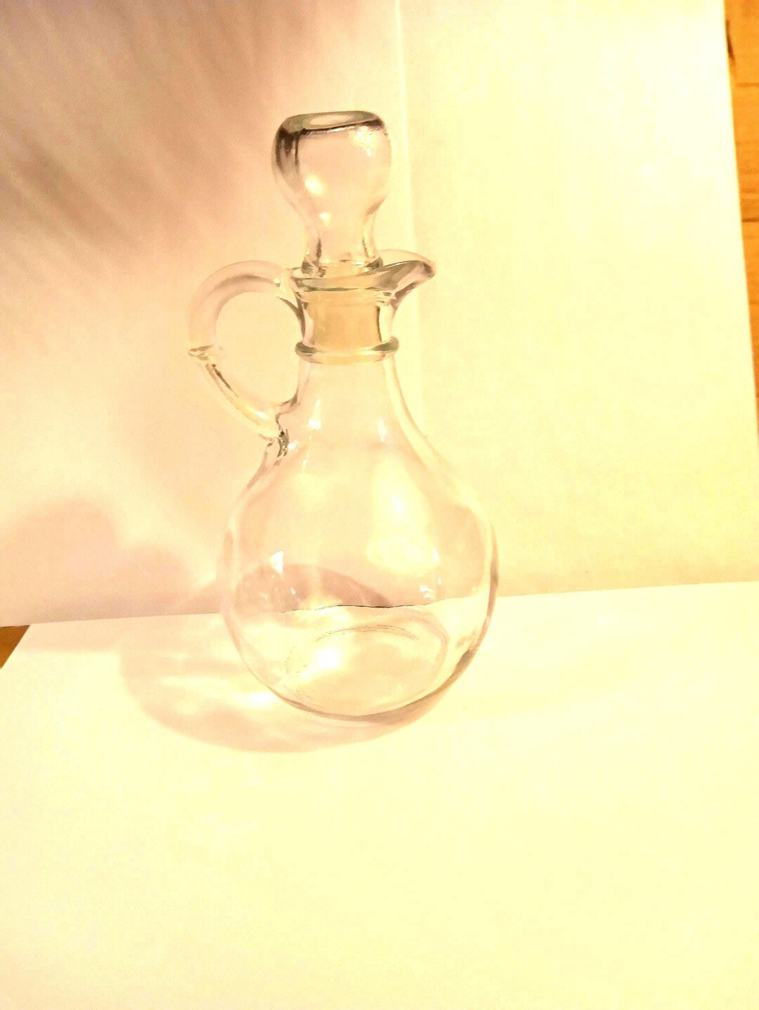 Newer Glass Cruet, Clear Glass With Plastic Lined Glass Stopper. - Etsy