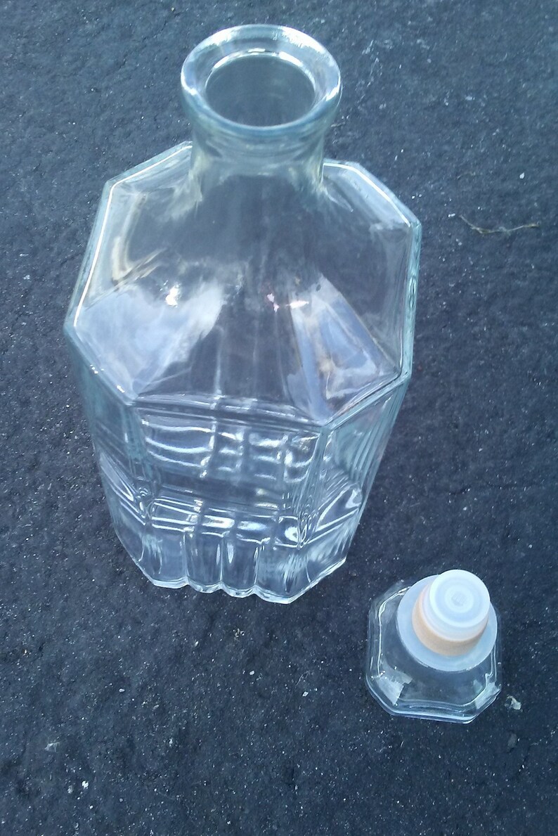 Vintage Alcohol Decanter Bottle. Octagon Shaped With Glass - Etsy