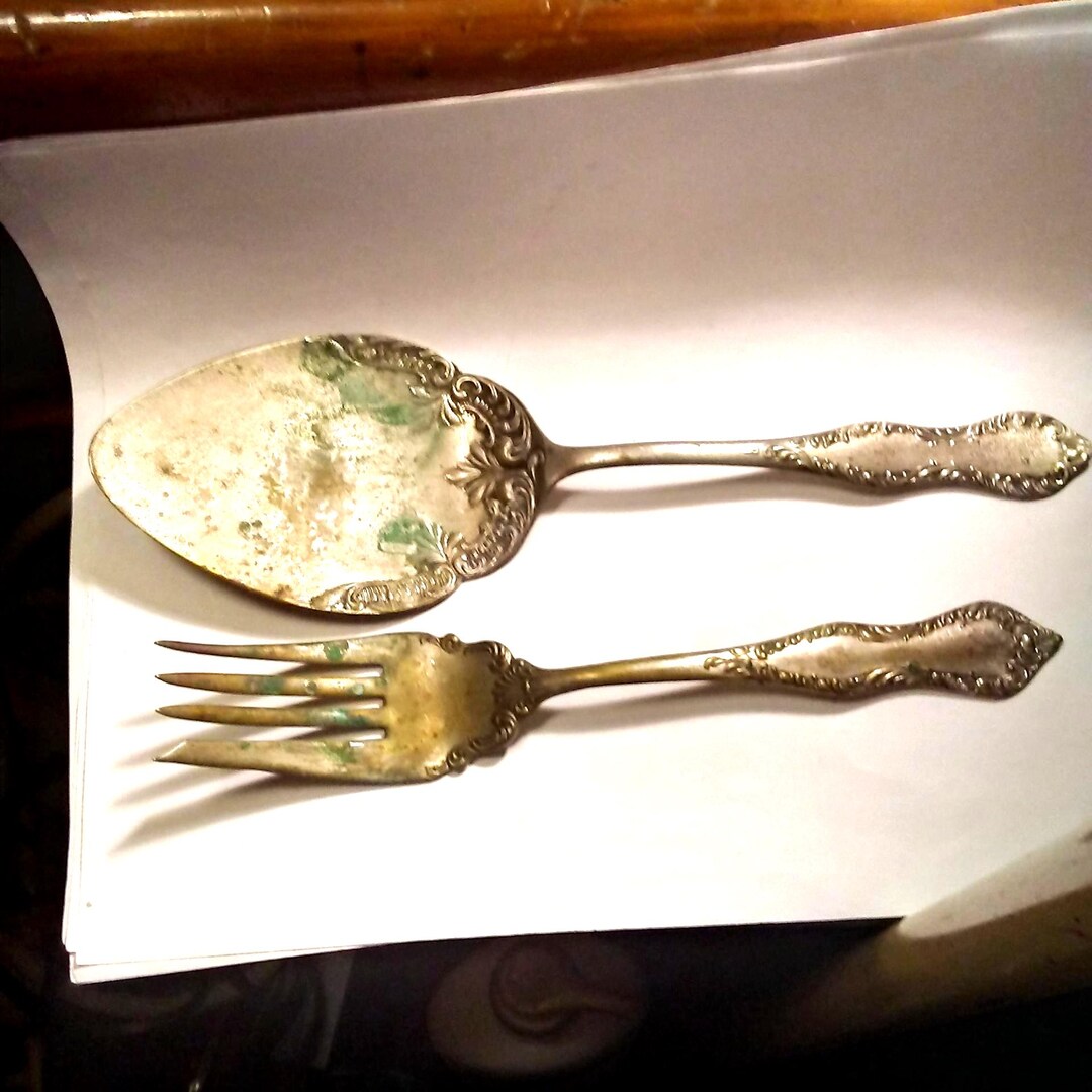 Antique US Silver Co. Pie Knife and Pastry Fork. - Etsy