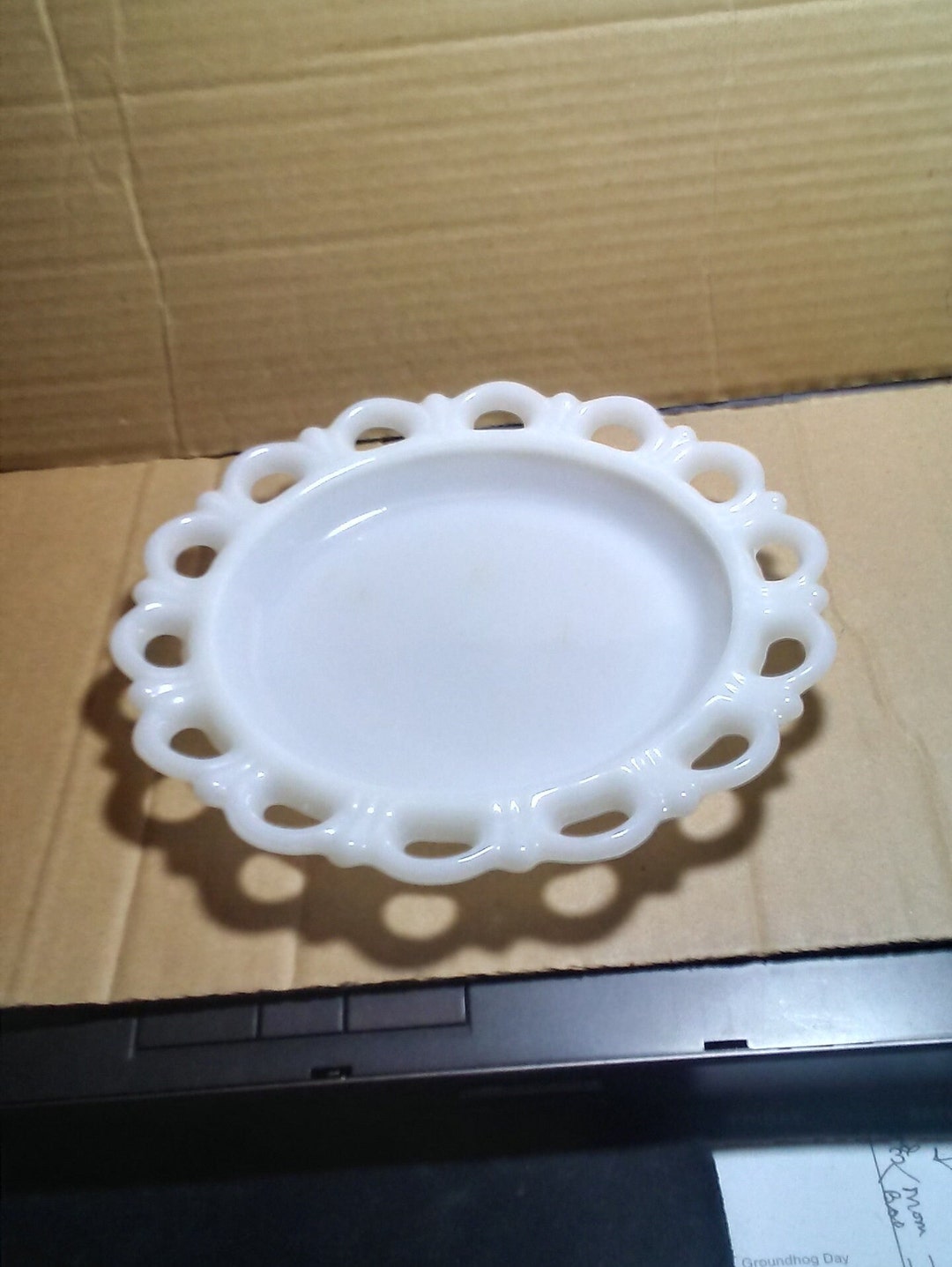 Milk Glass Plate, Vintage Old Colonial Lace Pattern. - Etsy