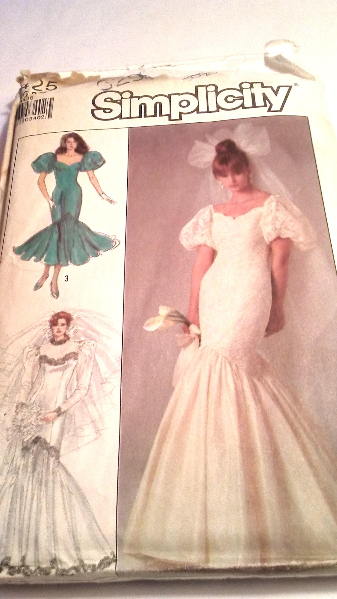 Genty Used Simplicity Bridal Sewing Pattern #8425. - Etsy