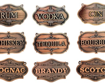 Set of 4 Custom Decanter Tags, Vintage Spoon Bottle Labels - Etsy