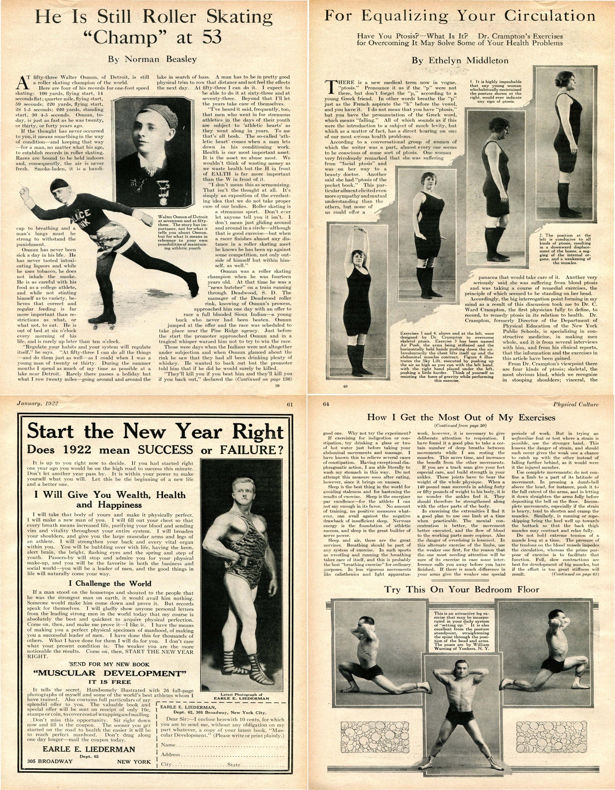4 X Physical Culture Magazines, Illustrated Vintage Fitness & Health ...