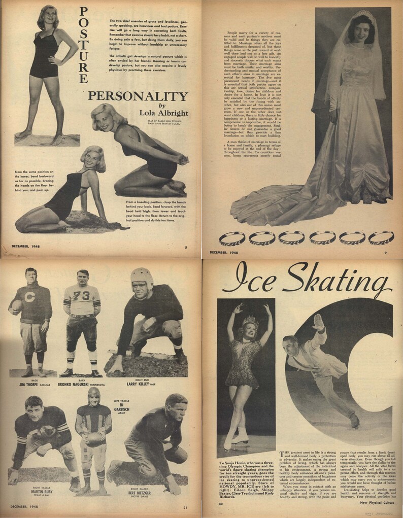 4 X Physical Culture Magazines, Illustrated Vintage Fitness & Health ...
