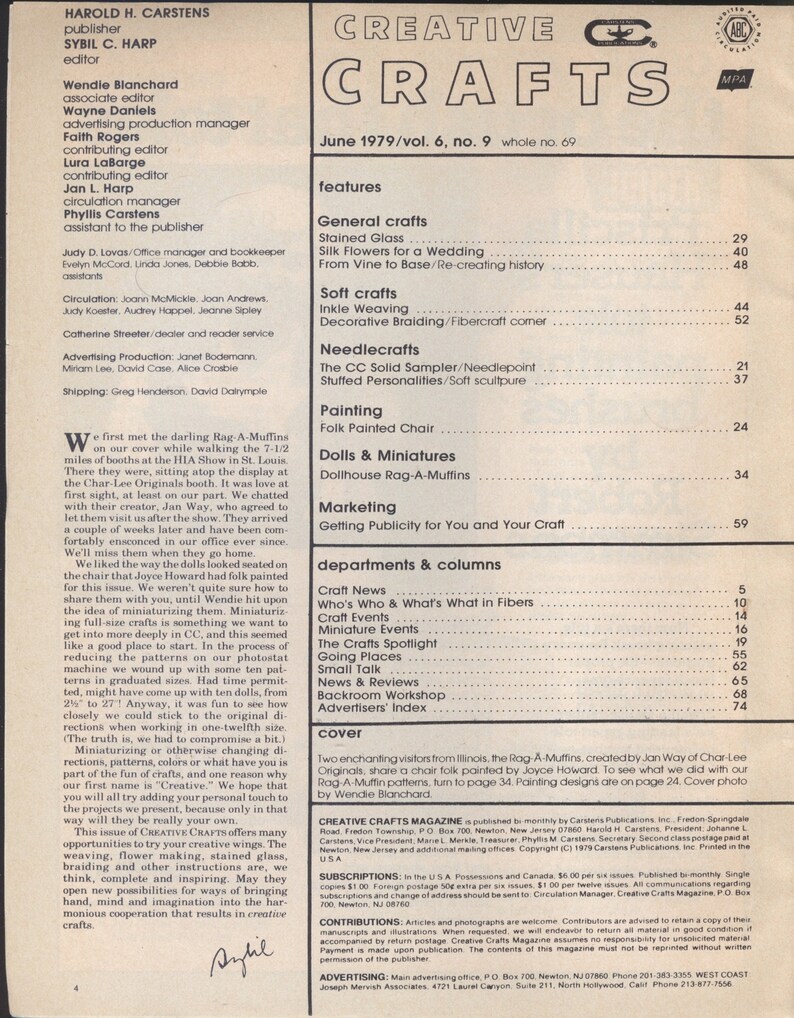 Crafts Magazine Feb 1988 and Creative Crafts Magazine July 1979 2 X ...