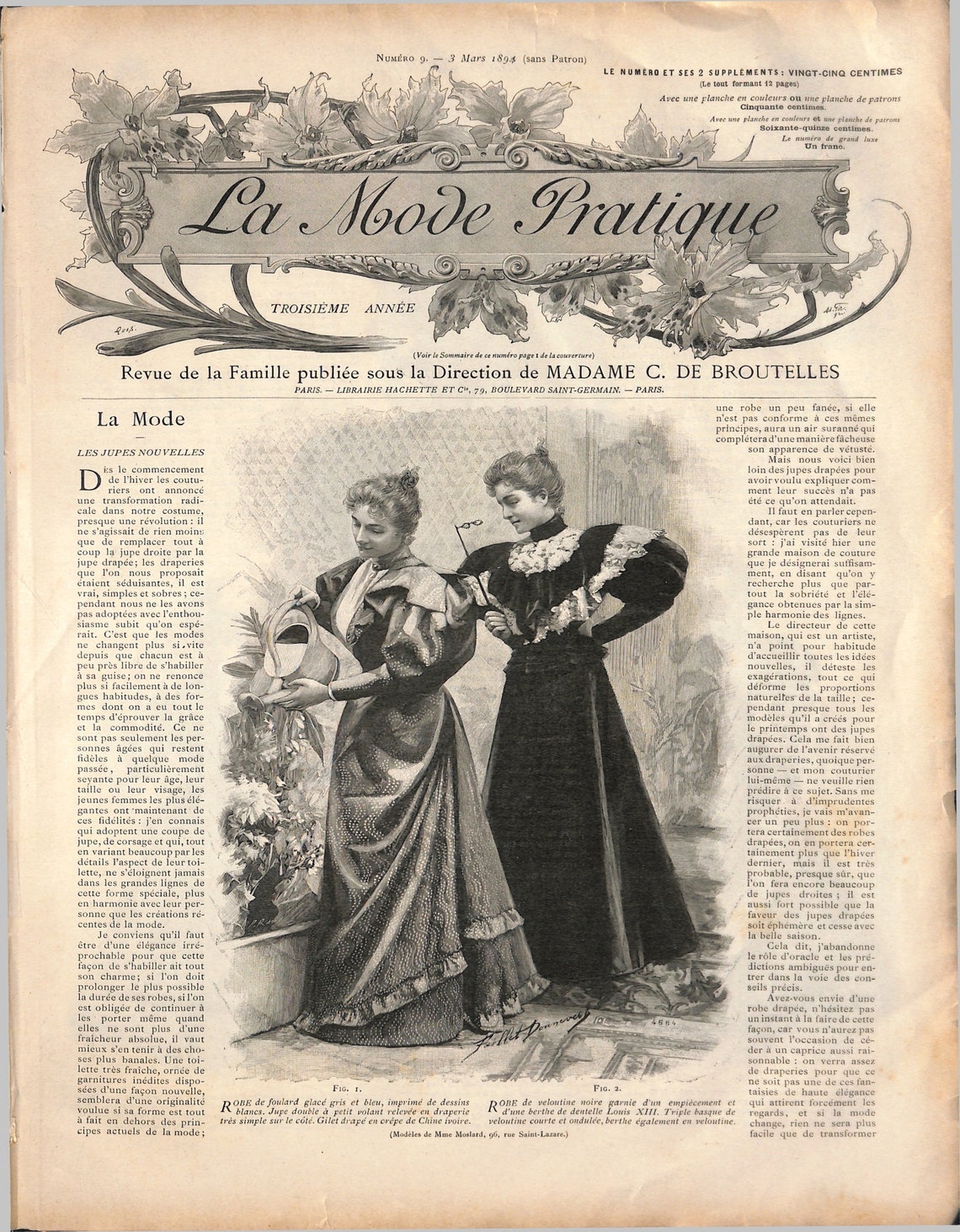 Vintage 1894 French Fashion Magazine Collection: La Mode Pratique (PDF ...