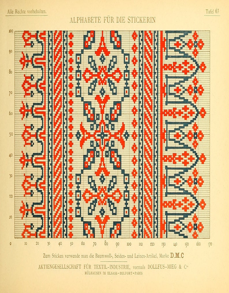German Embroidery Pattern E-book From 1900s With Alphabets and Other ...