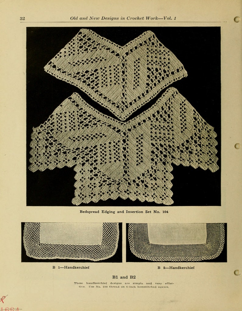 Vintage Crochet Designs Ebooks: Yokes, Collars, Towels (PDF) - Etsy