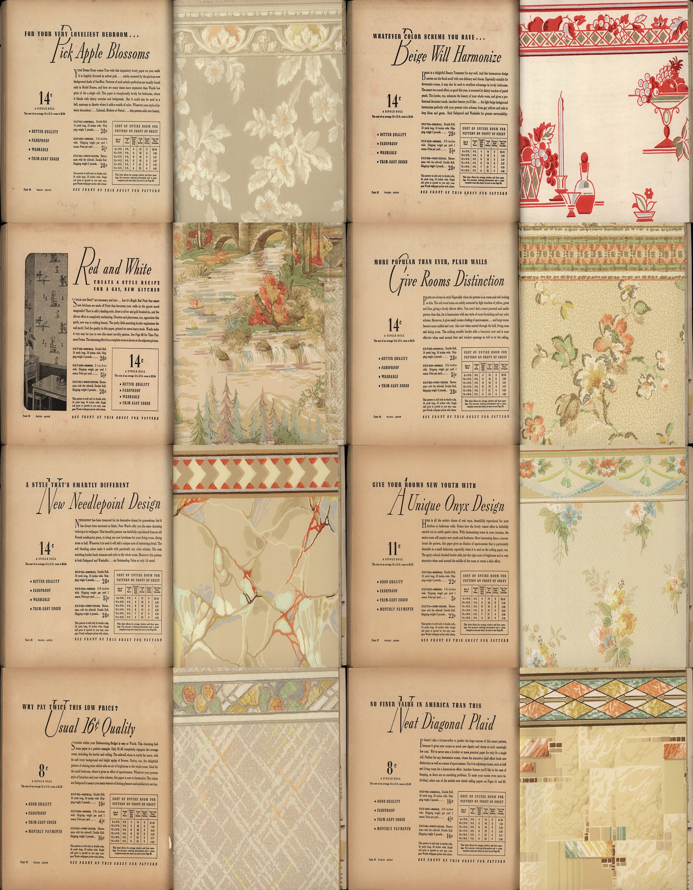 Vintage Wallpaper Catalogues: 1920s-1950s Art Deco Designs (PDF) - Etsy